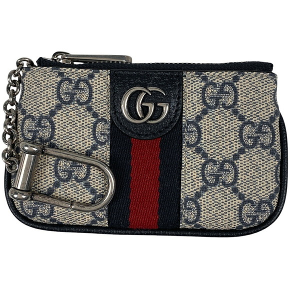 Gucci | Bags | Gucci Ophidia Key Case Gg Supreme Beige Blue | Poshmark